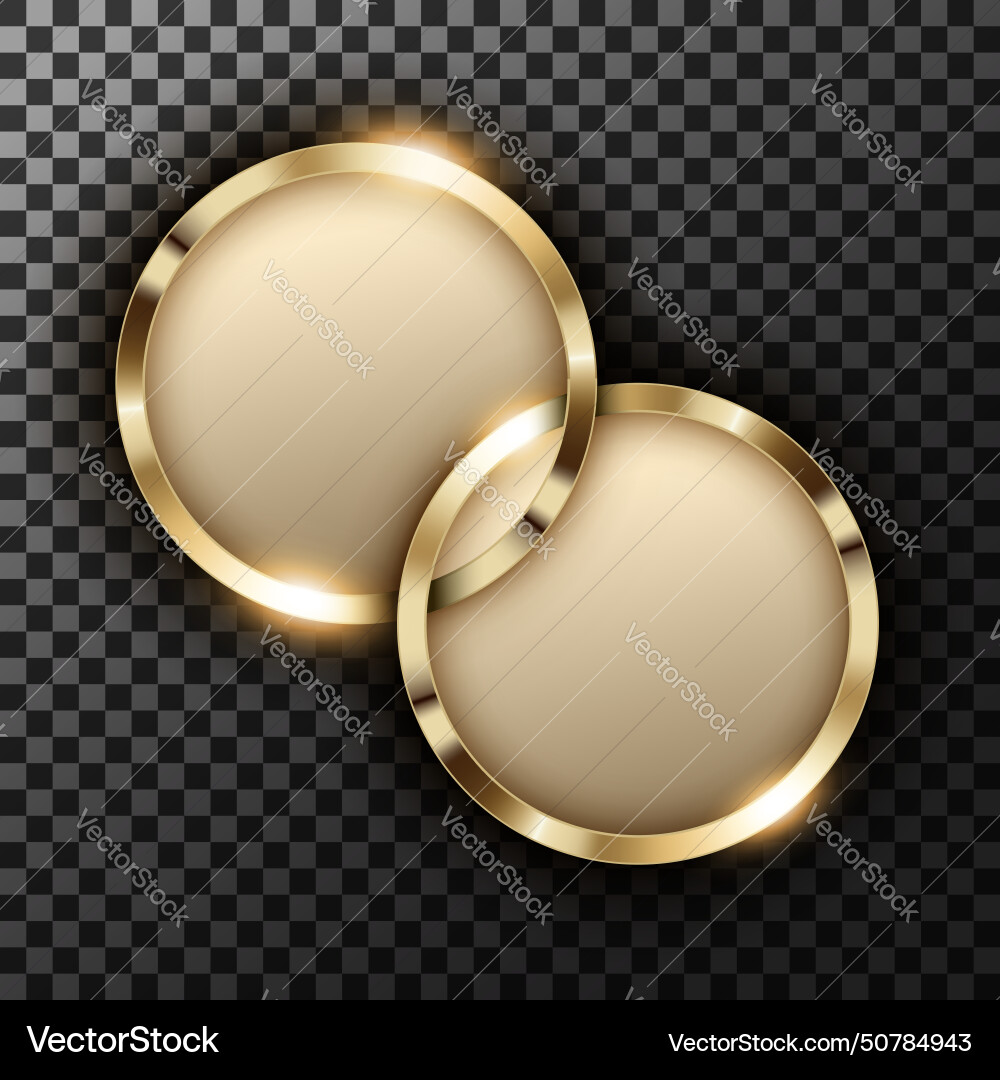Metallic gold rings with text space Royalty Free Vector