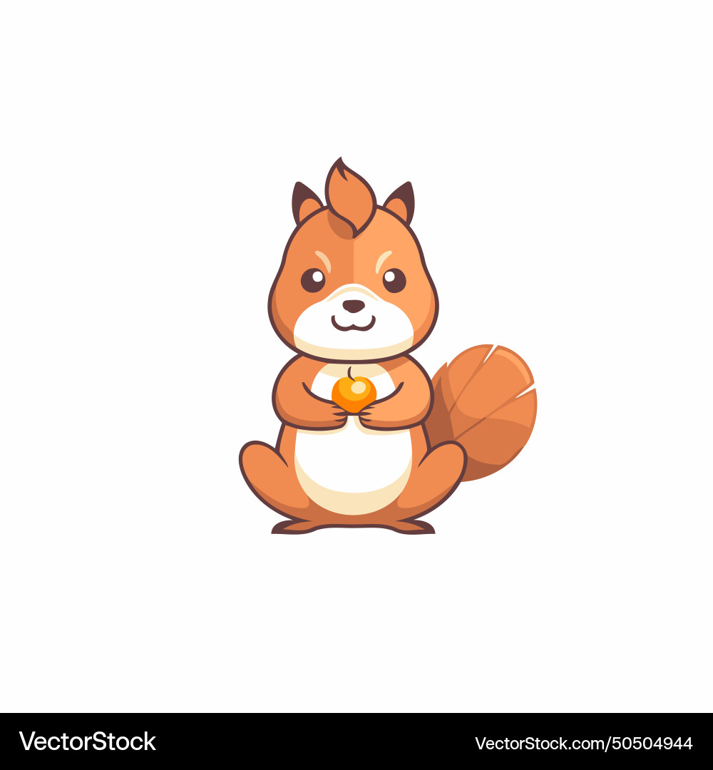 Cute squirrel cartoon character isolated Vector Image