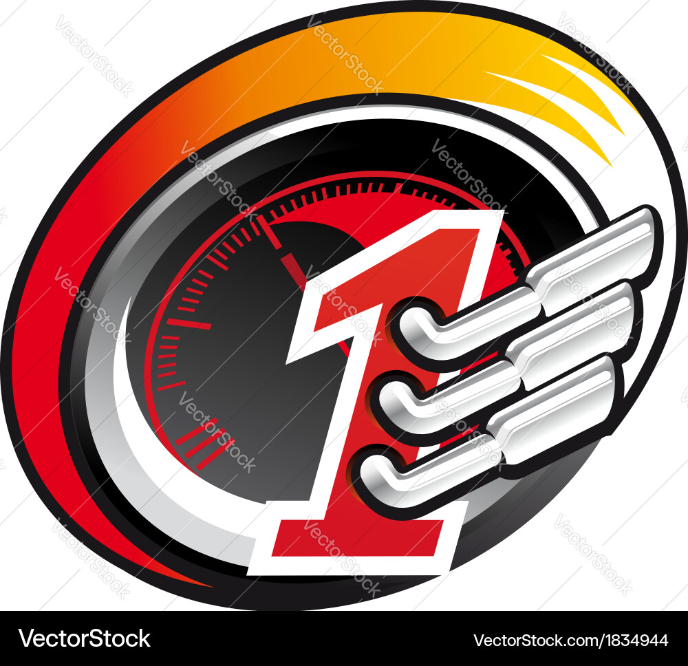 Formula one racing icon Royalty Free Vector Image