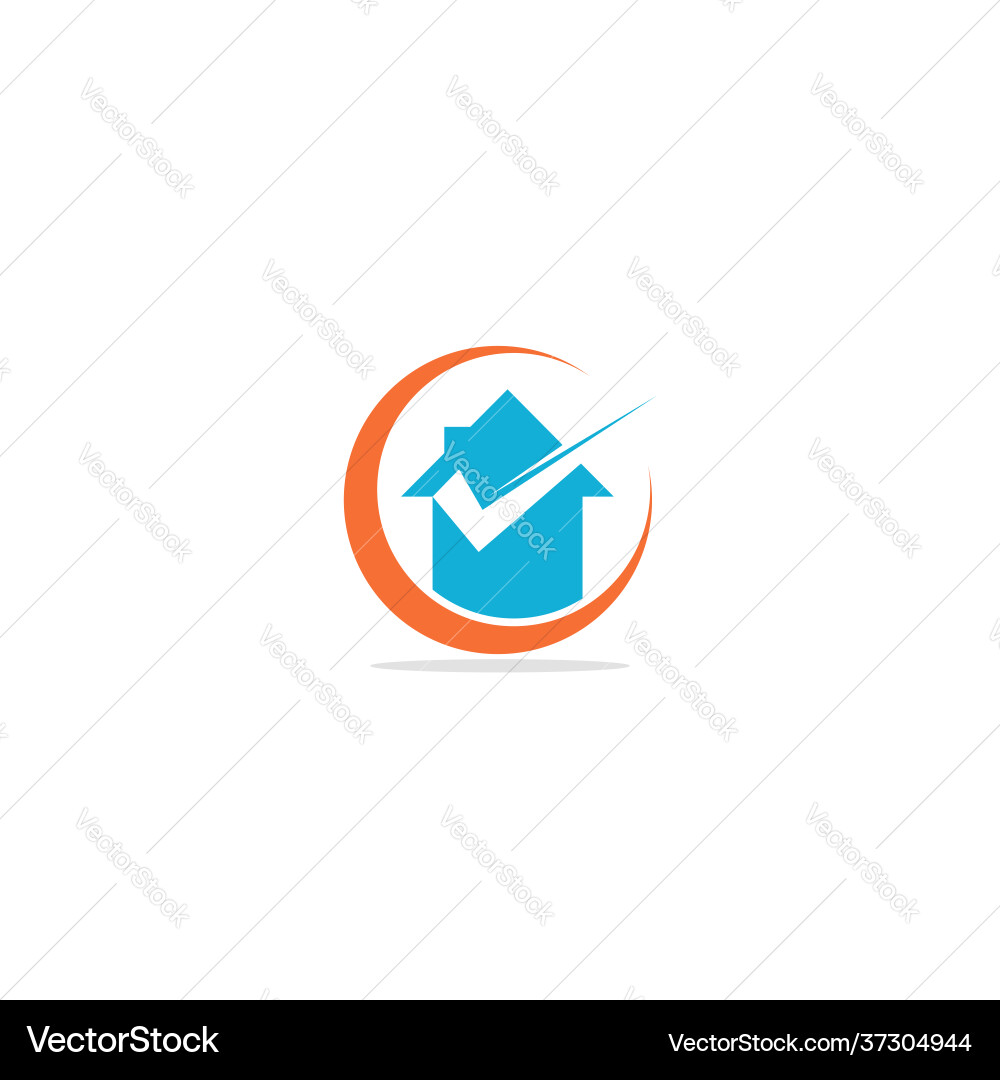 Home realty check mark logo Royalty Free Vector Image