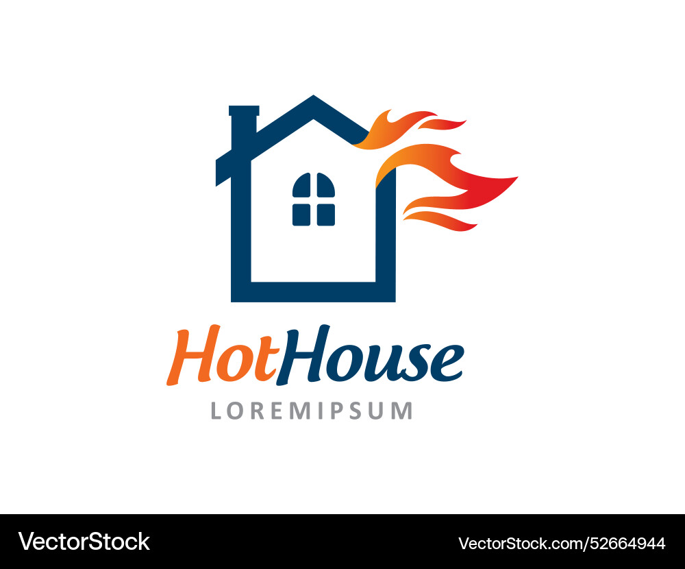 House and fire logo symbol or icon template Vector Image