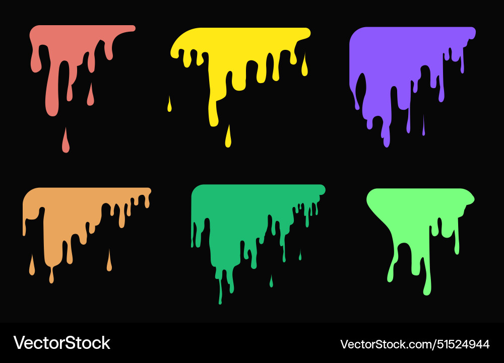 Multicolored paint runs off flowing Royalty Free Vector