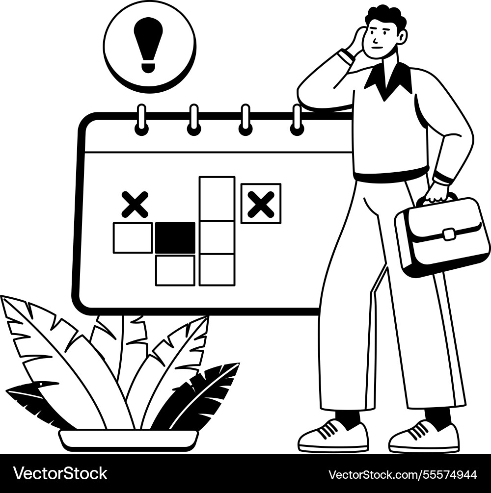 No schedule Royalty Free Vector Image - VectorStock