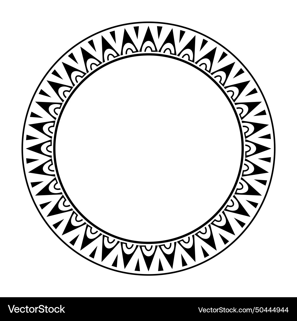 Round geometrical maori border frame design Vector Image
