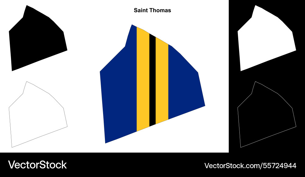Saint thomas outline map Royalty Free Vector Image