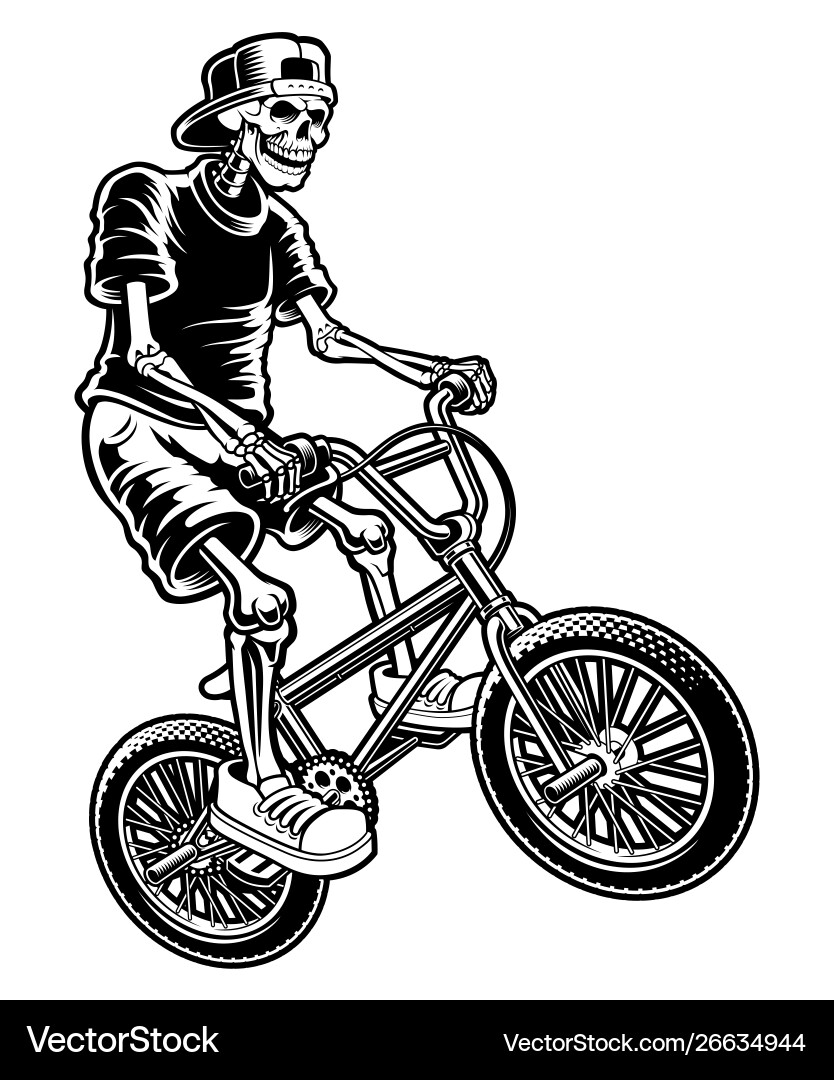 Skeleton Rider on Bike Royalty Free Vector Image