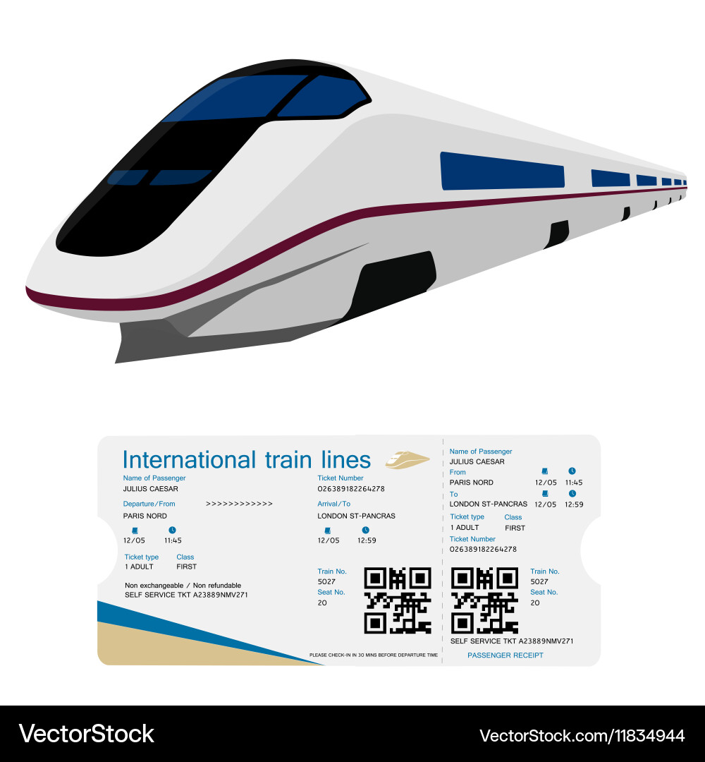 Train ticket Royalty Free Vector Image - VectorStock