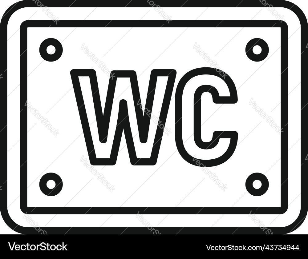 Wc board icon outline toilet room Royalty Free Vector Image
