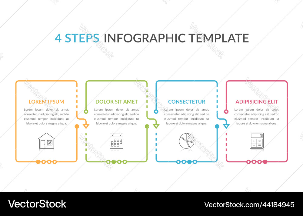 4 steps - infographic template Royalty Free Vector Image