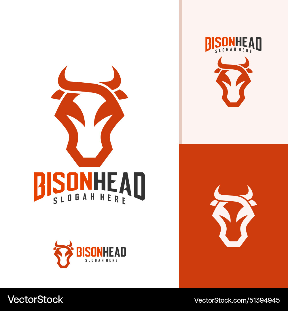 Bison logo template creative head Royalty Free Vector Image
