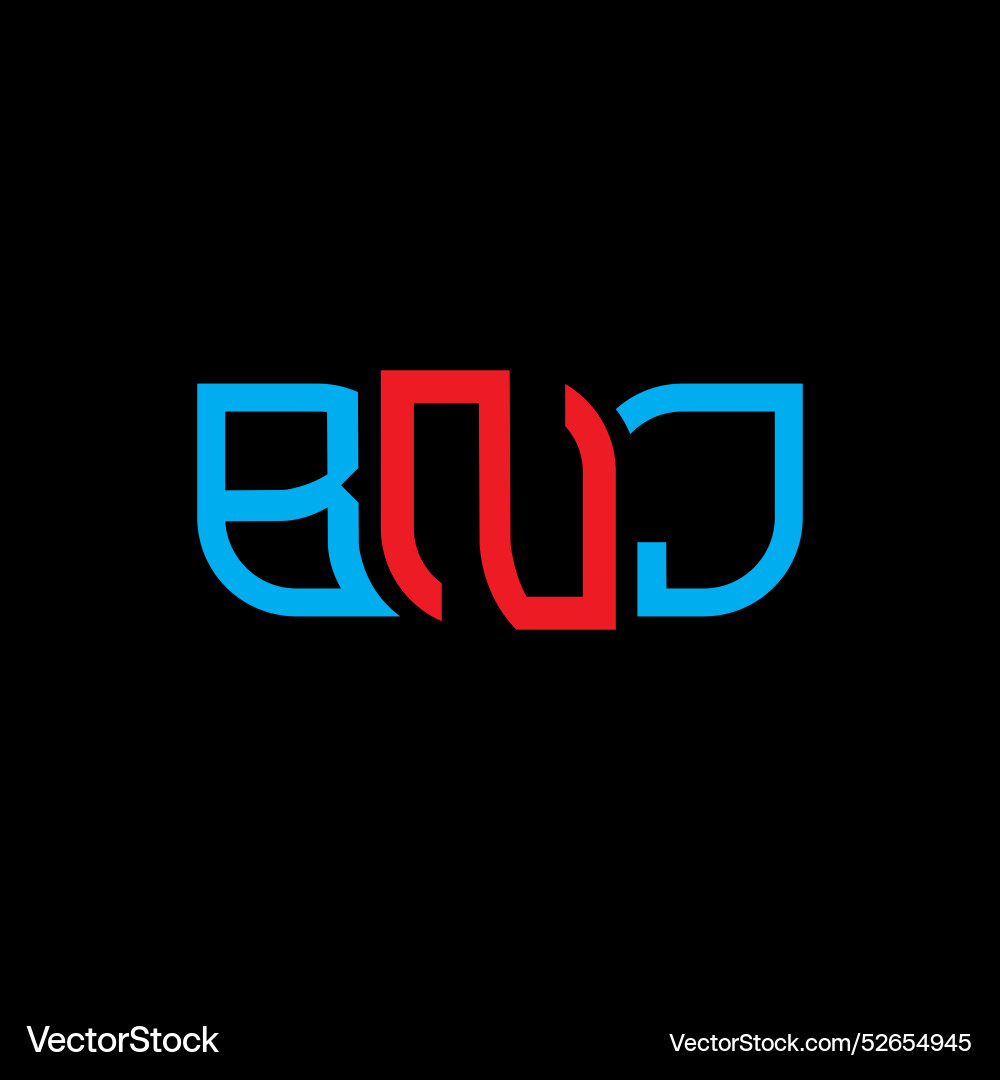 Bnj logo design simple and modern Royalty Free Vector Image