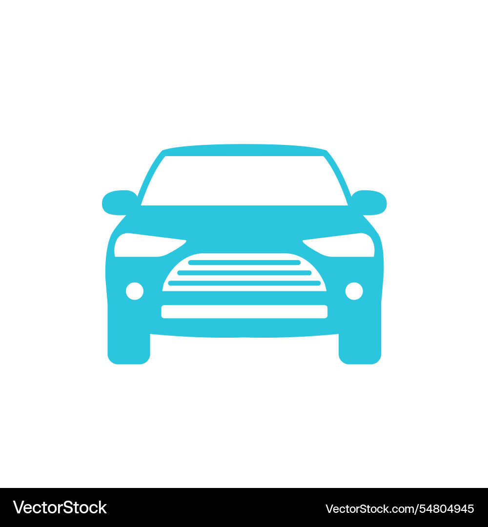 Car icon front view isolated on white Royalty Free Vector
