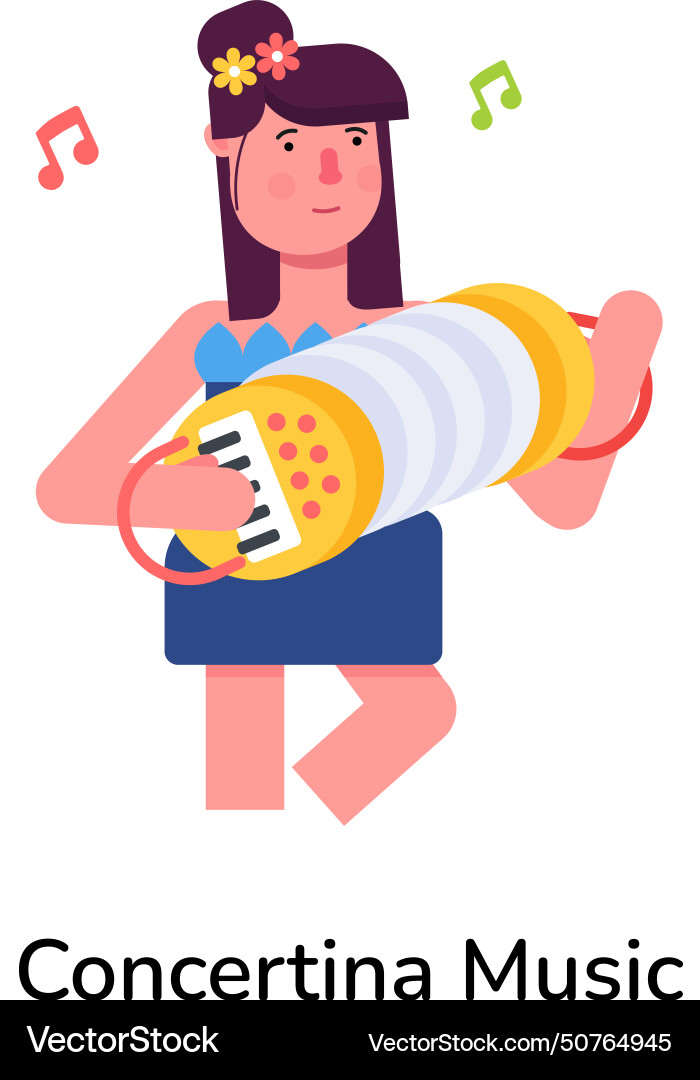 Concertina music Royalty Free Vector Image - VectorStock