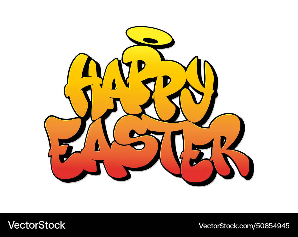 Happy easter font in graffiti style Royalty Free Vector