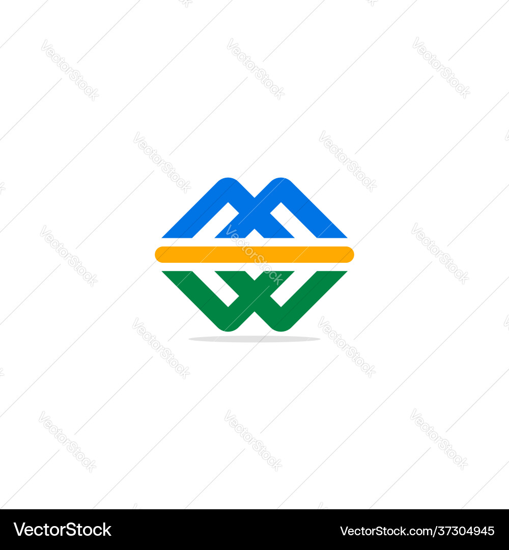 M initial triangle double logo Royalty Free Vector Image