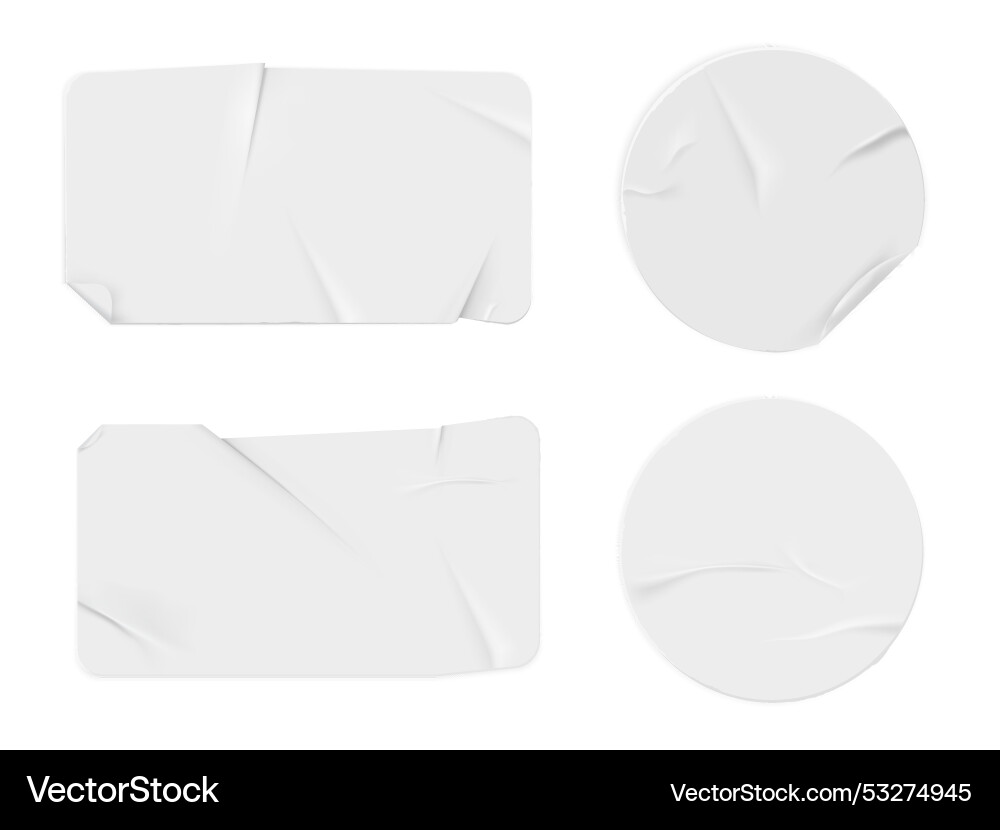 Old paper stickers set Royalty Free Vector Image