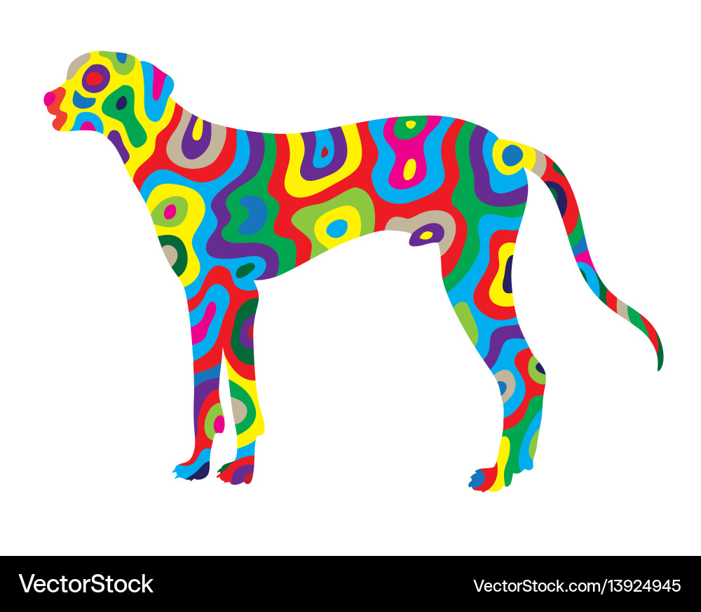 Rainbow dog 1 Royalty Free Vector Image - VectorStock