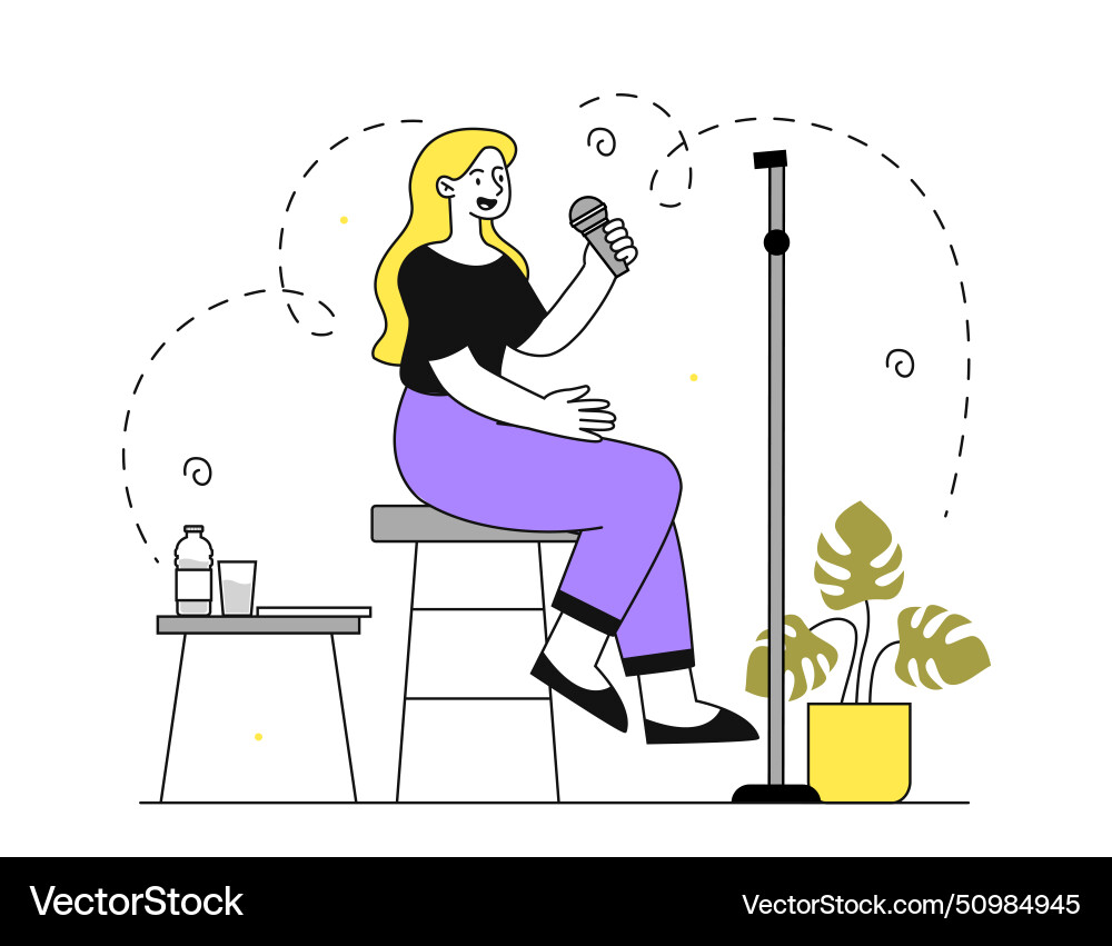 Stand up woman simple Royalty Free Vector Image