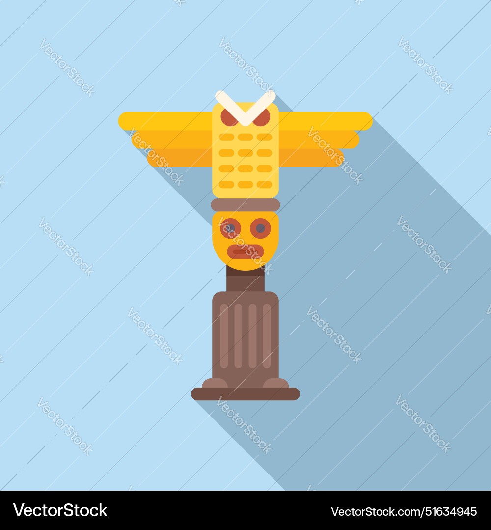 Traditional totem pole depicting native american Vector Image