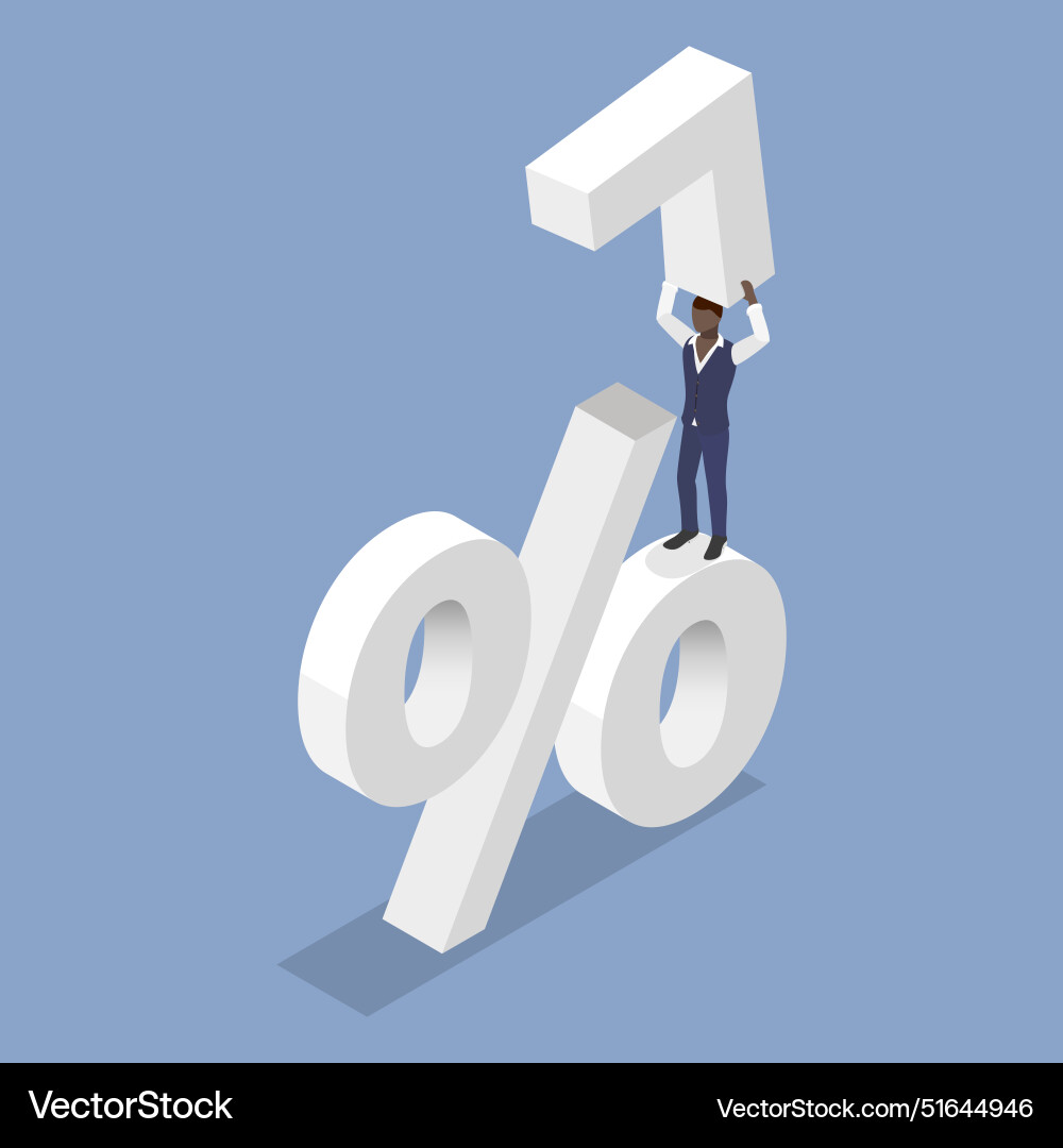 3d isometric flat of interest Royalty Free Vector Image