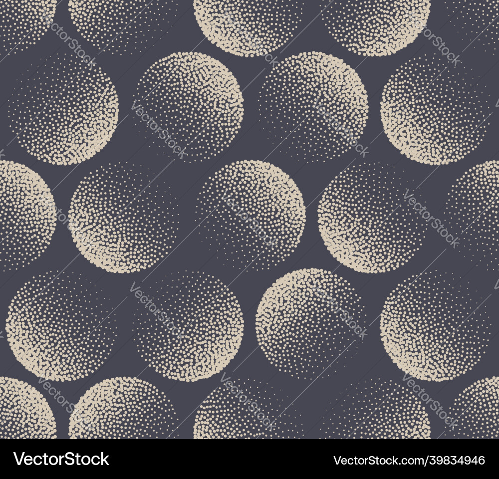 Circles stippled seamless pattern aesthetic Vector Image