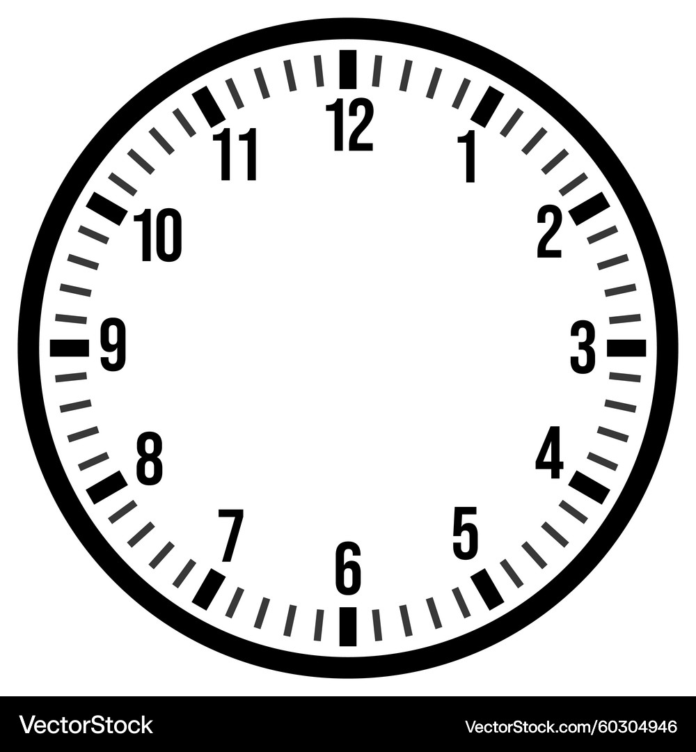Clock Face Template - Blank Dial – Free Vector | VectorStock