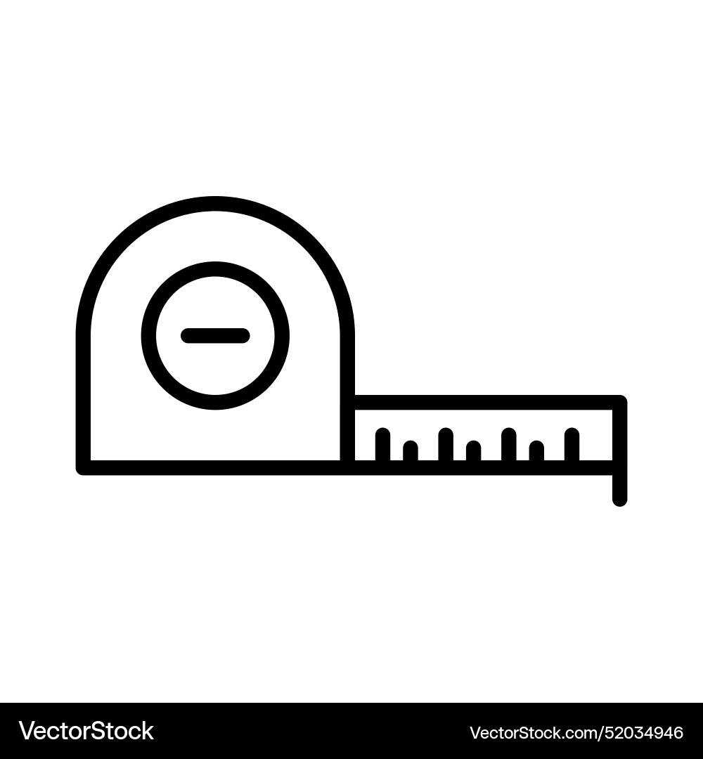 Measure tape linear logo mark in black and white Vector Image
