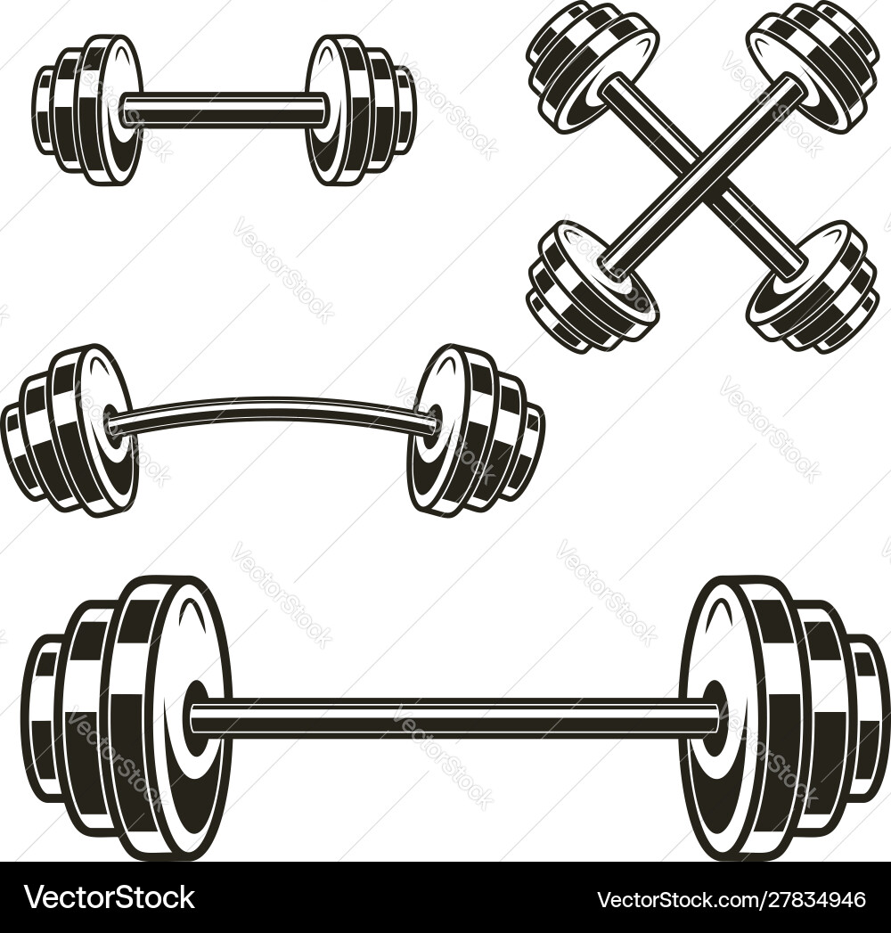 Powerlifting Barbells Set Royalty Free Vector Image