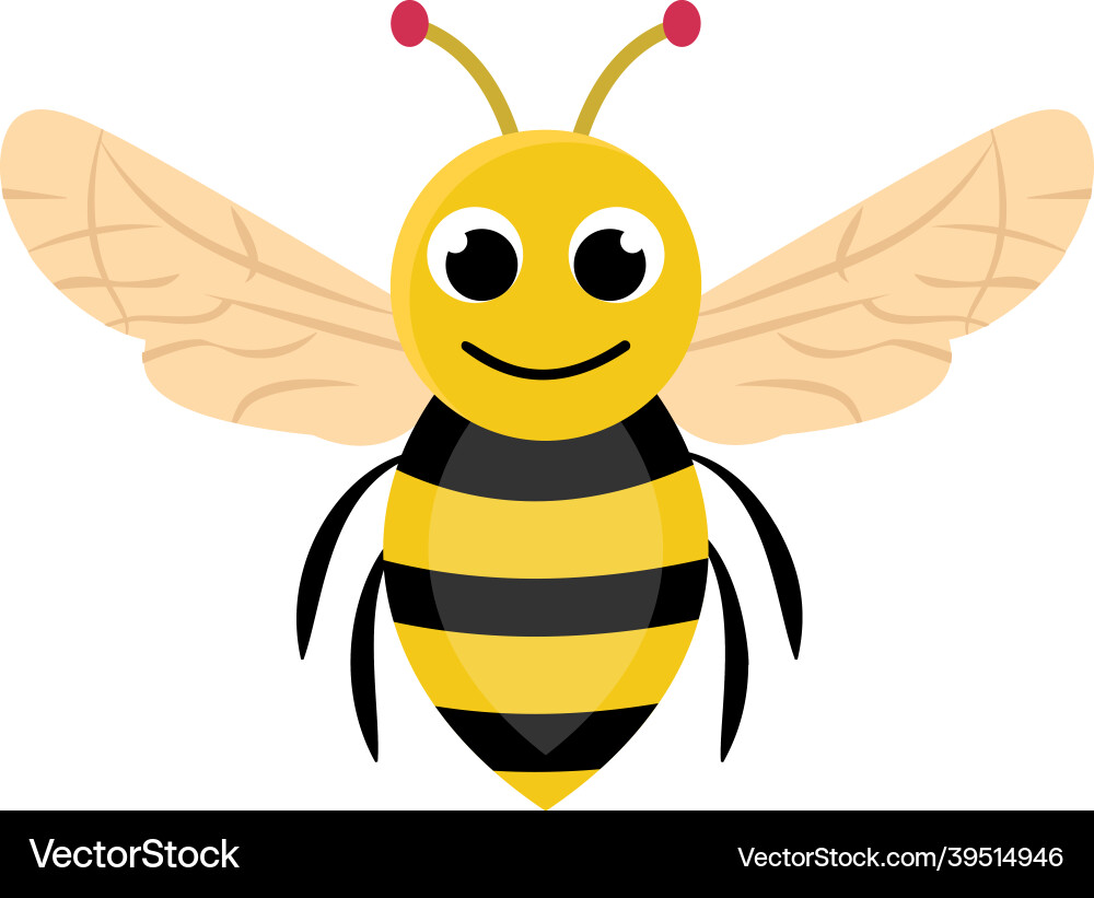 Smiling bee Royalty Free Vector Image - VectorStock