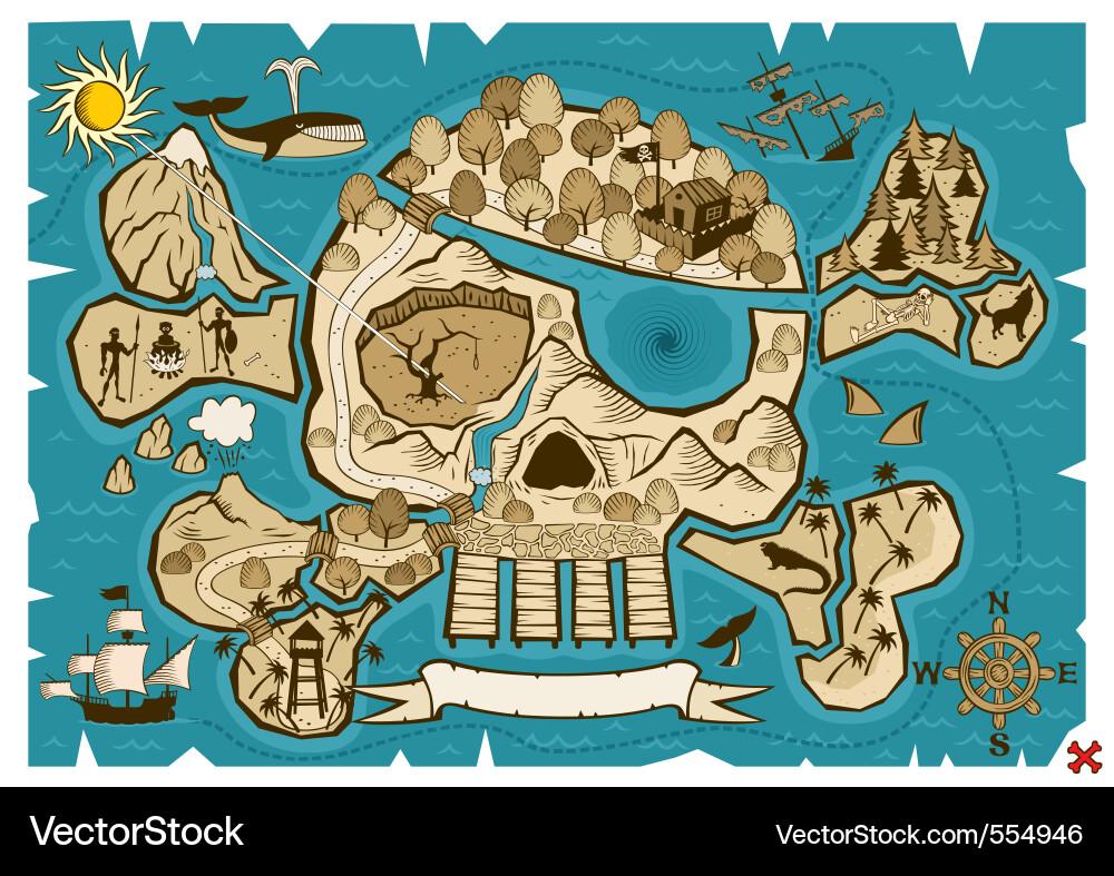 Treasure map Royalty Free Vector Image - VectorStock
