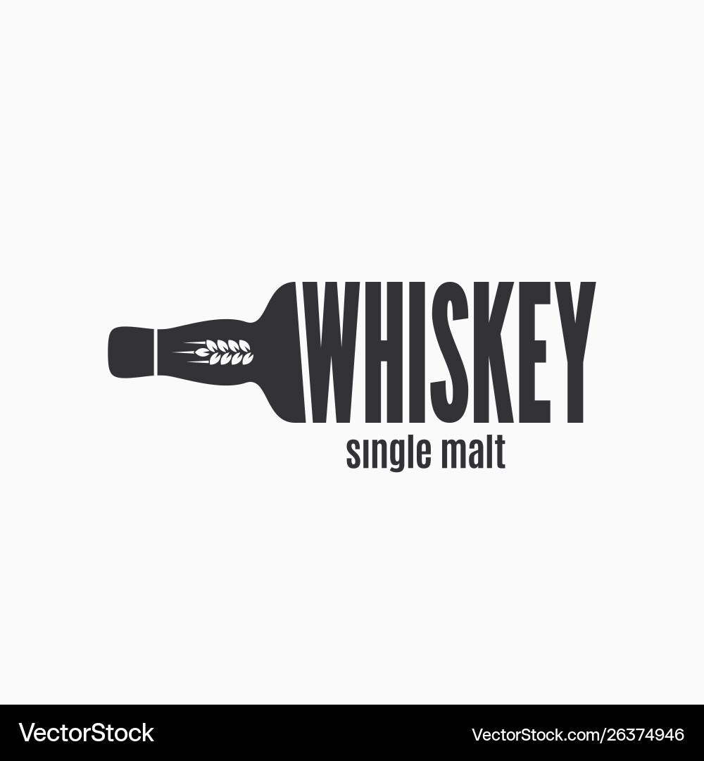 Whiskey bottle logo lettering sign whisky Vector Image