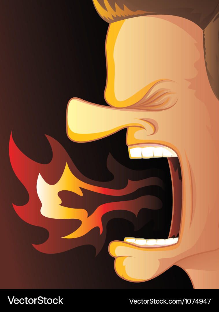 Angry fire Royalty Free Vector Image - VectorStock