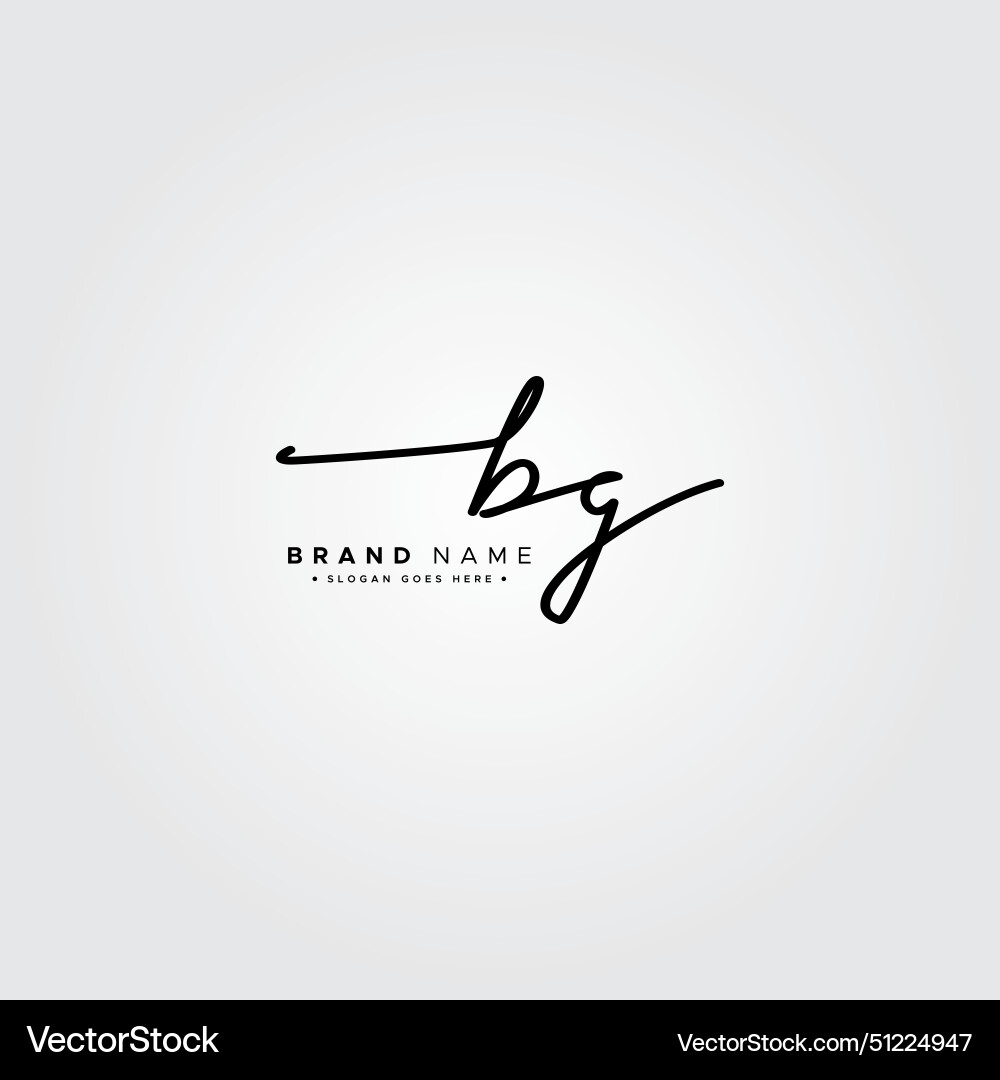 Bg initial letter signature logo template Vector Image