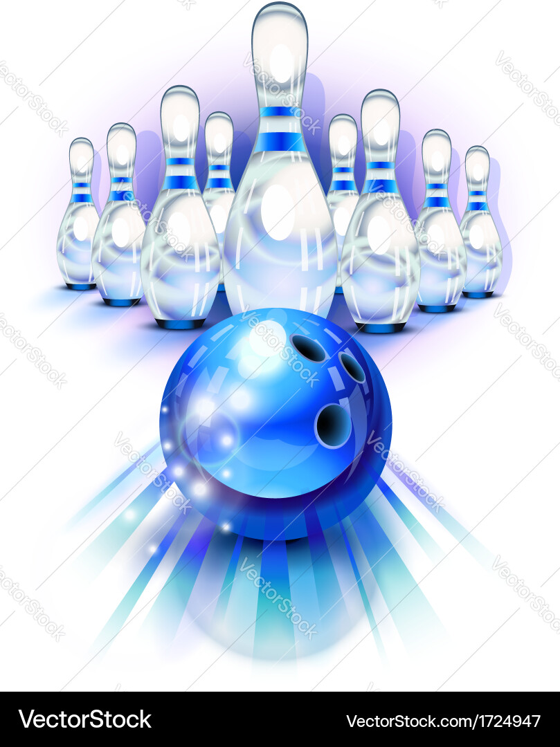 Blue bowling Royalty Free Vector Image - VectorStock