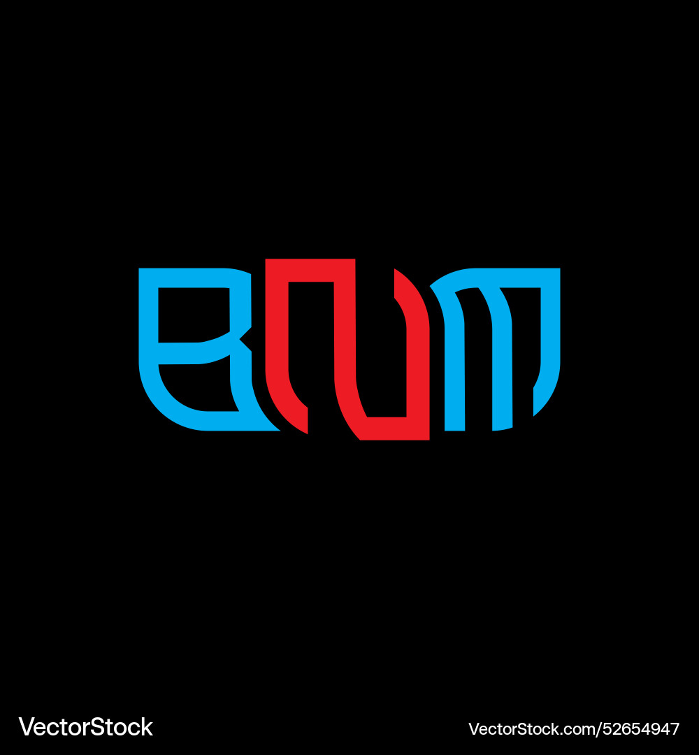 Bnm logo design simple and modern Royalty Free Vector Image