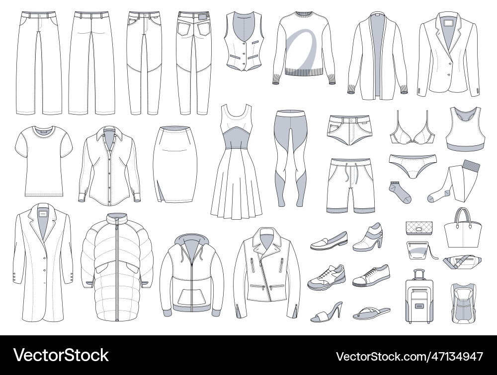 Clothing and accessories Royalty Free Vector Image