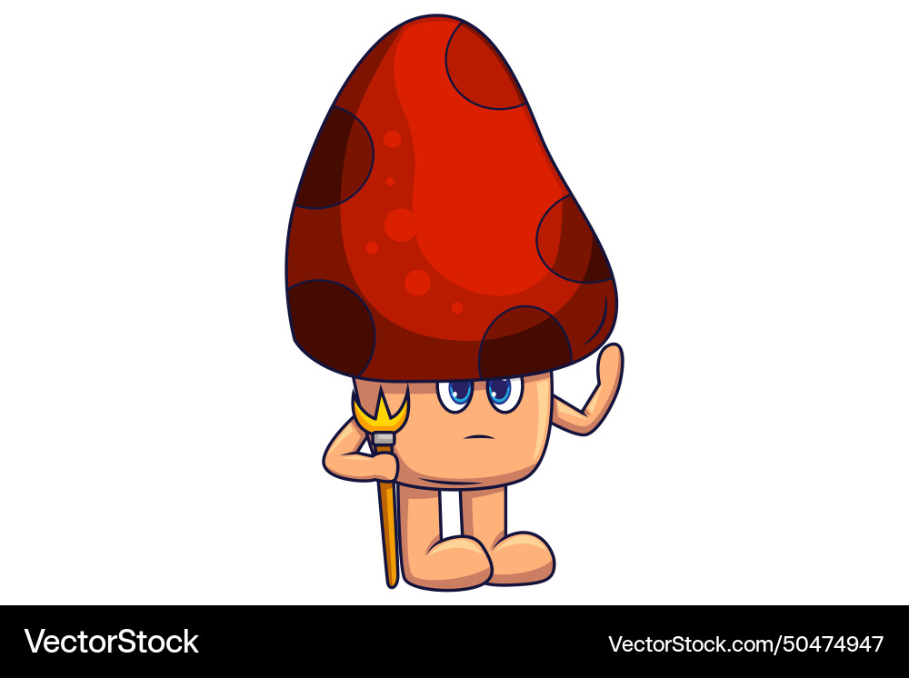 Cute mushroom character design Royalty Free Vector Image