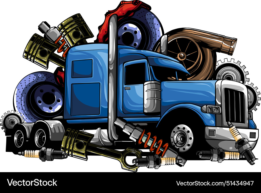 Draw semi truck vehicle design Royalty Free Vector Image