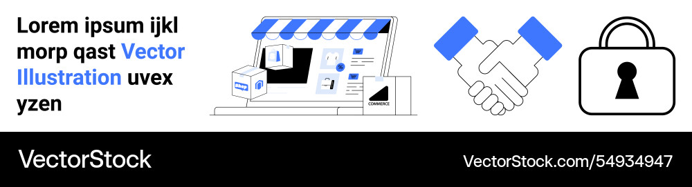 E-commerce website handshake and padlock Vector Image
