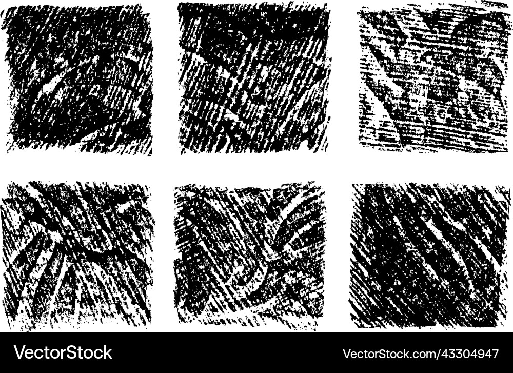 Hand drawn black rough edge squares collection Vector Image