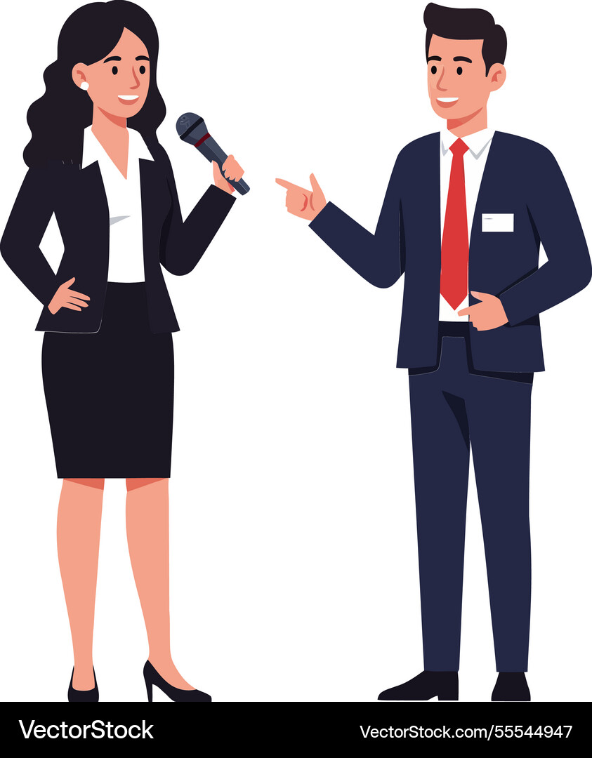 Professional woman interviewing a man in formal Vector Image