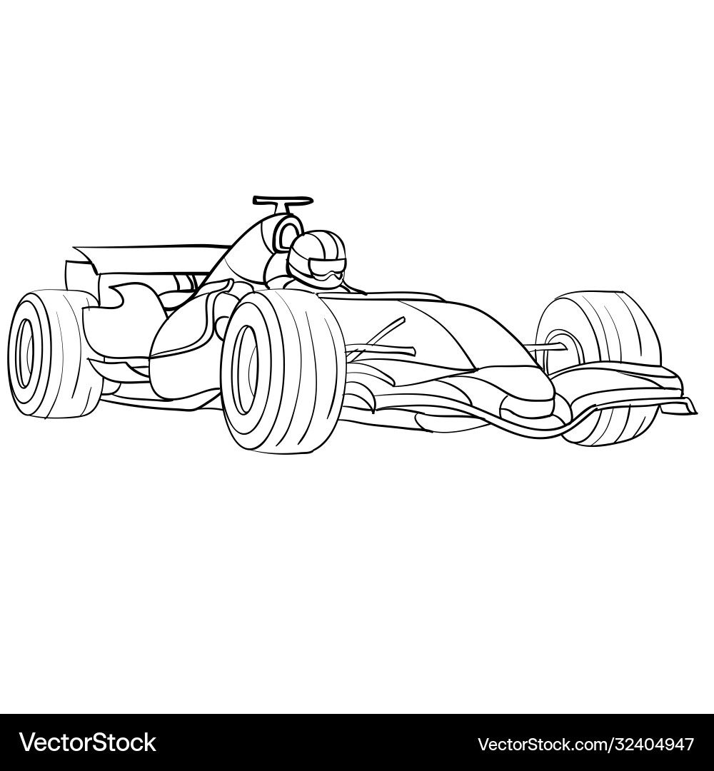 Racing Car Sketch - Colorful Drawing Royalty Free Vector
