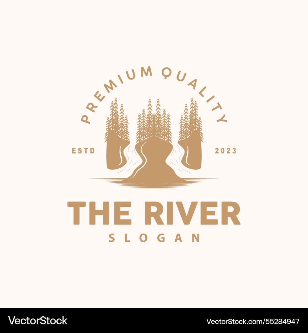 River logo design creek riverside Royalty Free Vector Image