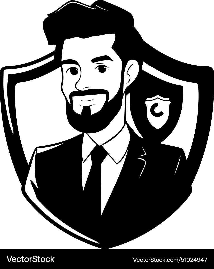 Security guard icon logo Royalty Free Vector Image