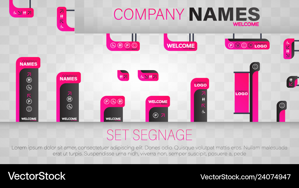 Set signage Royalty Free Vector Image - VectorStock