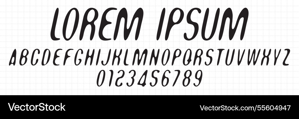 Simple rounded slanted italic fonts Royalty Free Vector
