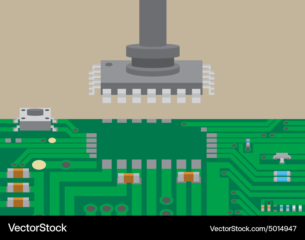 Surface mount technology component placement Vector Image