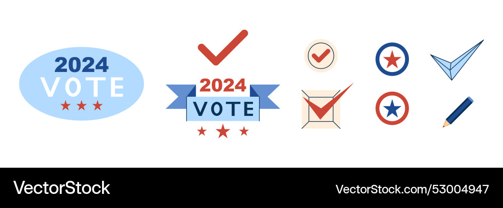Vote 2024 set element for election design Vector Image