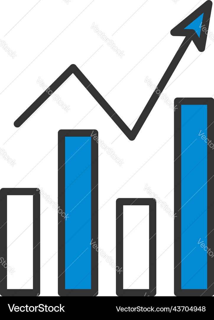 Analytics chart icon Royalty Free Vector Image