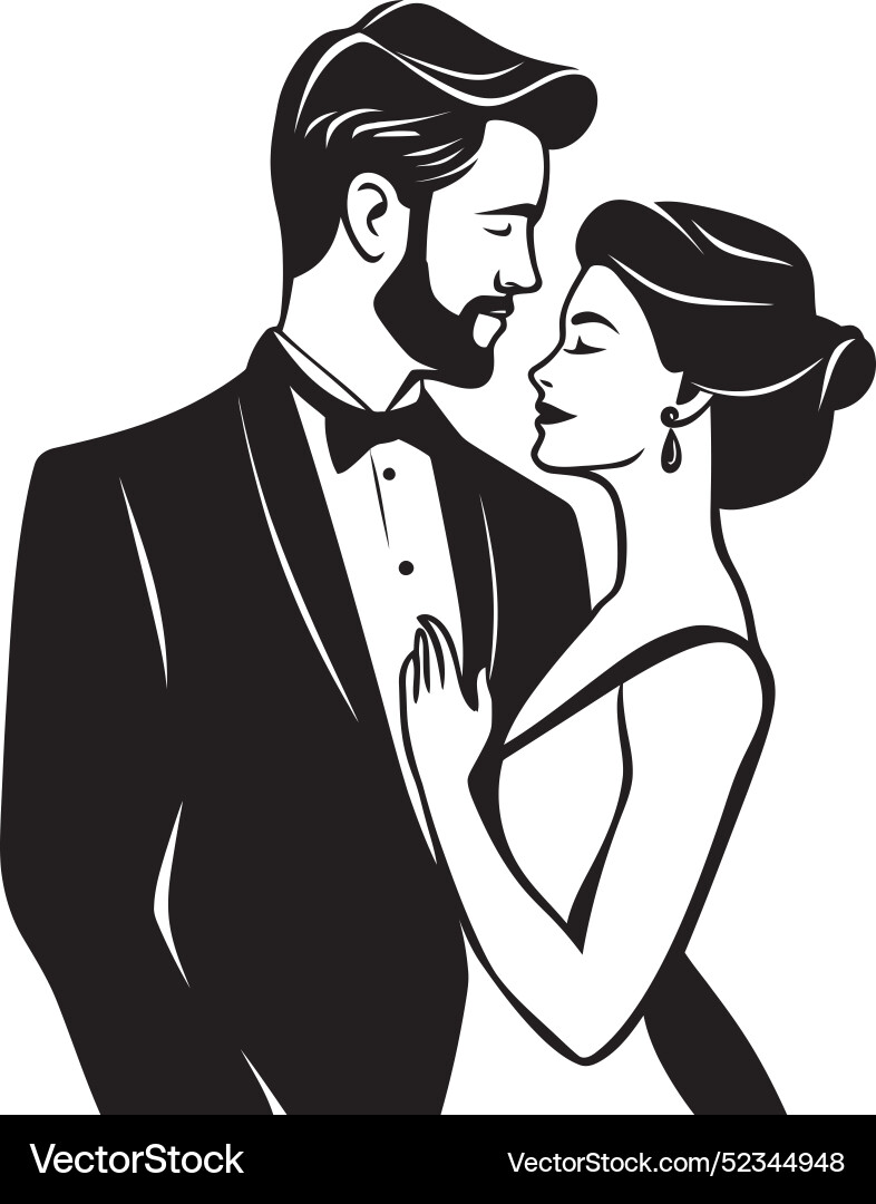 Artistic affection black and white harmony wedding